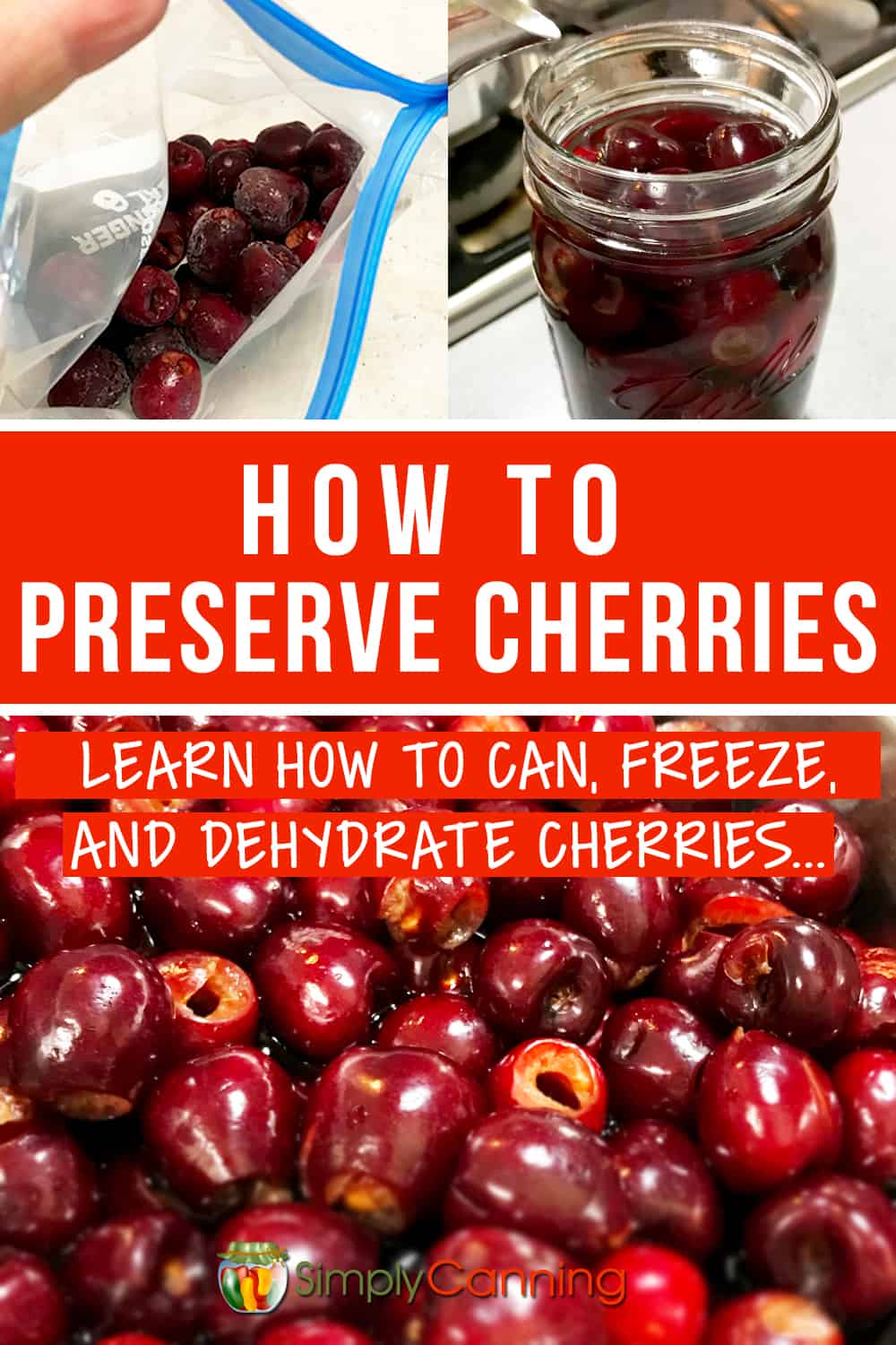 Cherries can be preserved in many ways. Recipes, tips, and tricks...